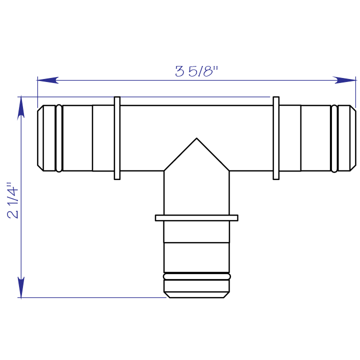 Tee, 3/4", Qwik-Lok - Flow-Rite Controls